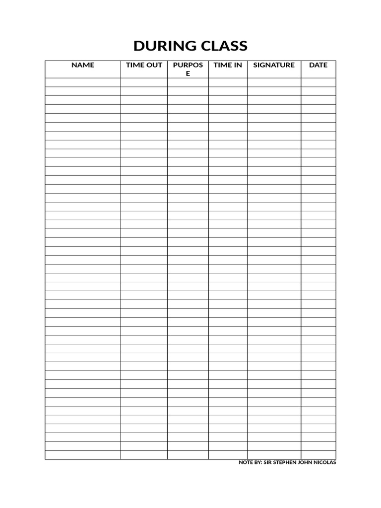 CR Log Book Template | PDF