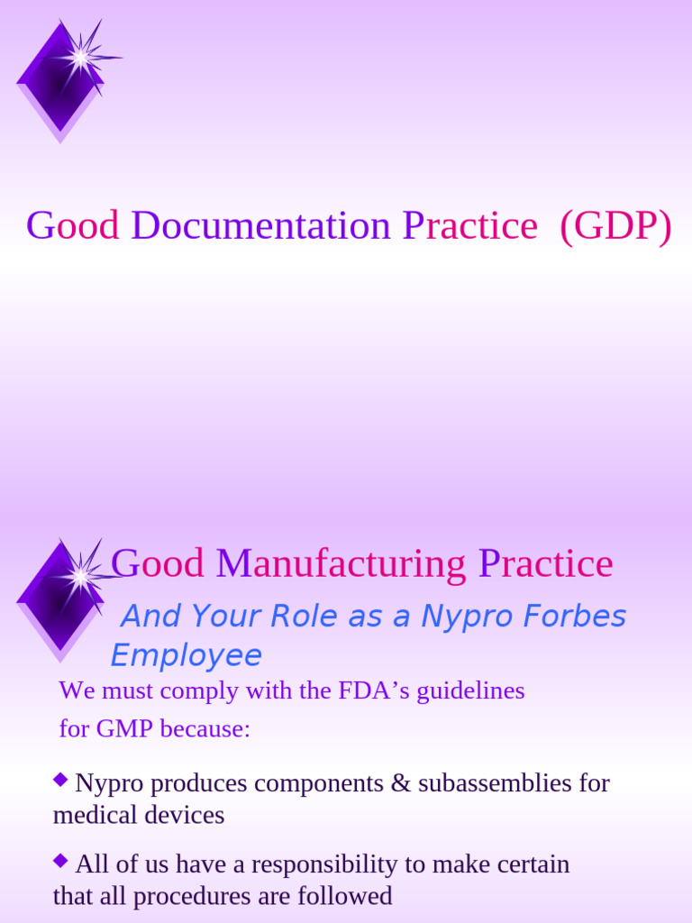 Good Documentation Practice (GDP) | PDF