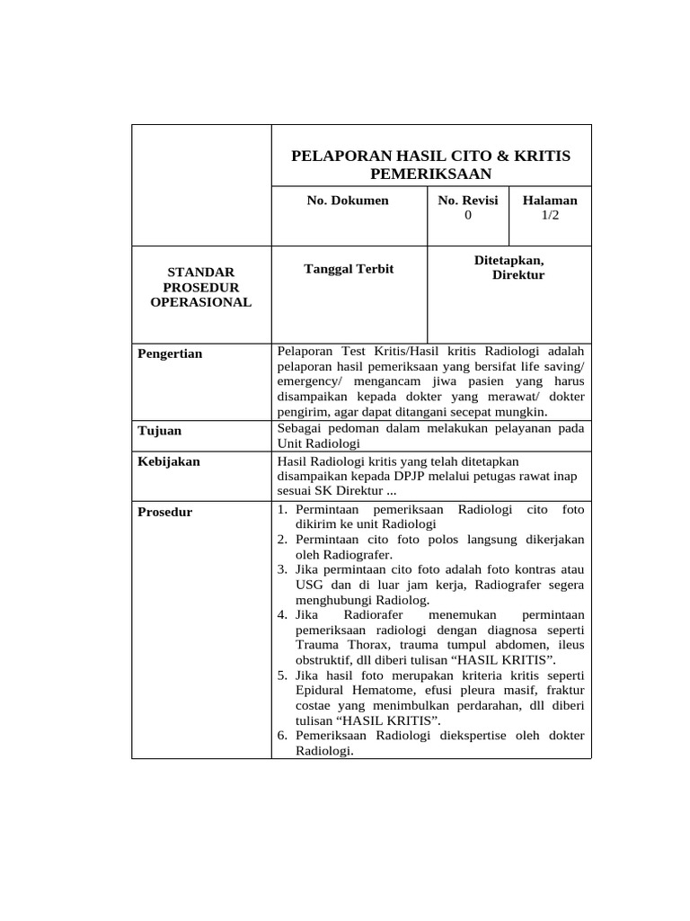 Pelaporan Hasil Cito & Kritis Fix Rev Tata Naskah | PDF