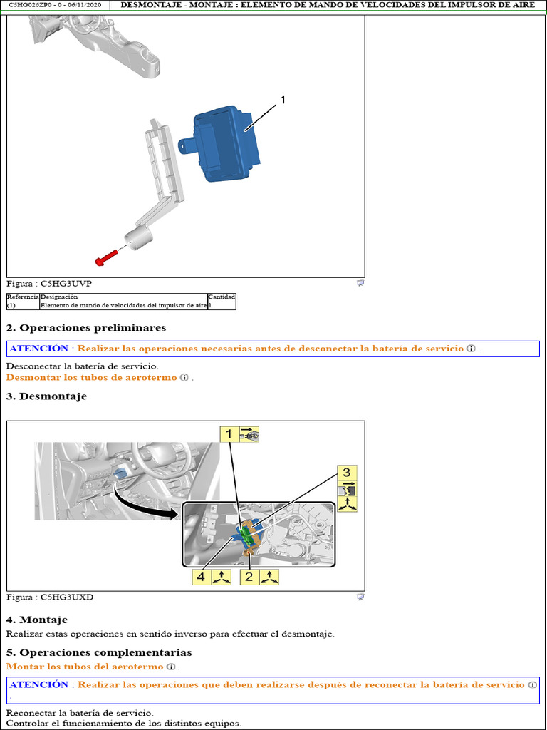 C3 AIRCROSS (A88) - C5HG026ZP0!0!06112020 - Desmontaje - Montaje ...