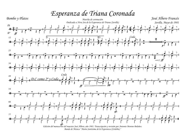 46º - Bombo y Platos - Esperanza de Triana Coronada | PDF