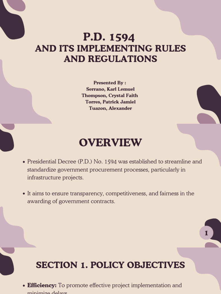 P.D. 1594 | PDF