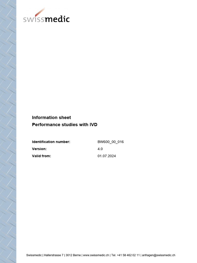 IVD Performance Study Guidelines 2024 | PDF | Clinical Trial | Medical ...