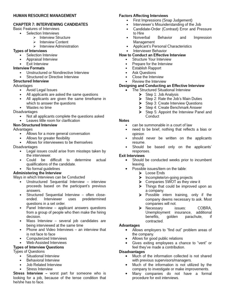 Human Resource Management Chapter 7-9 | PDF