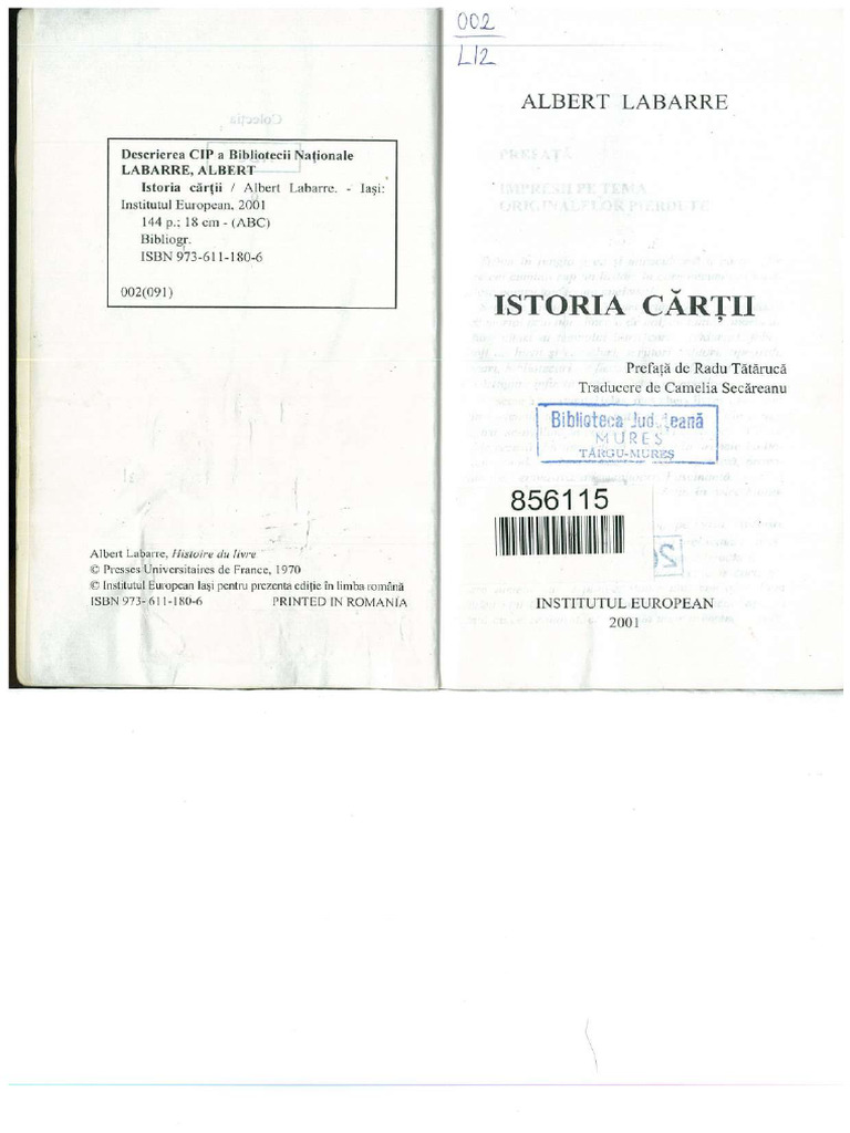 Istoria Cartii-Labarre Compressed | PDF