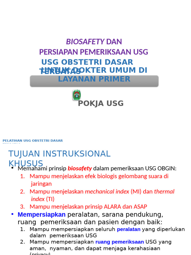 Persiapan Pemeriksaan USG - USG Obstetri Terbatas | PDF