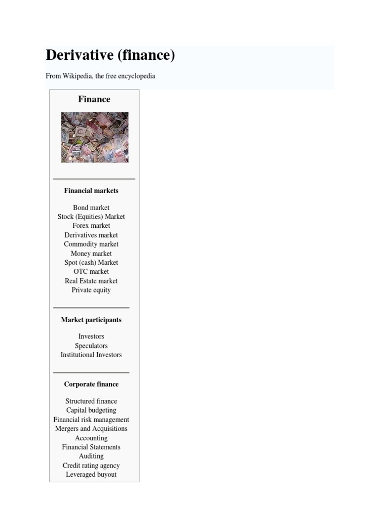 Derivative | PDF | Derivative (Finance) | Futures Contract