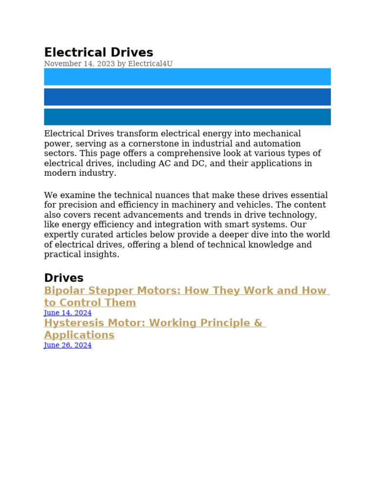 Electrical Drive Handnote | PDF