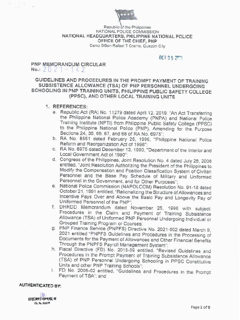 PNP MC 2021 142 | PDF