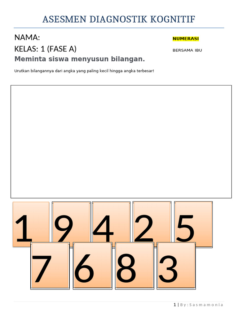 Asesmen Diagnostik Kognitif Kelas 1 | PDF
