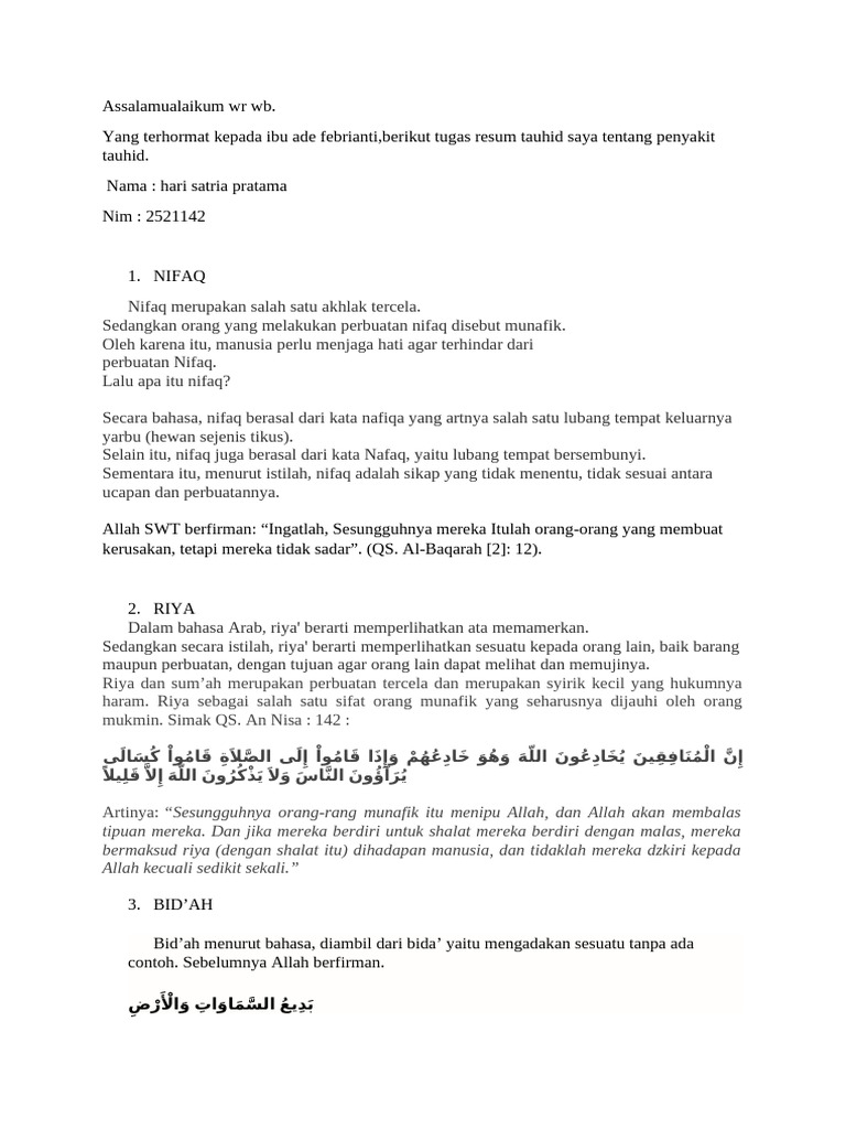 Penyakit Tauhid 2 | PDF