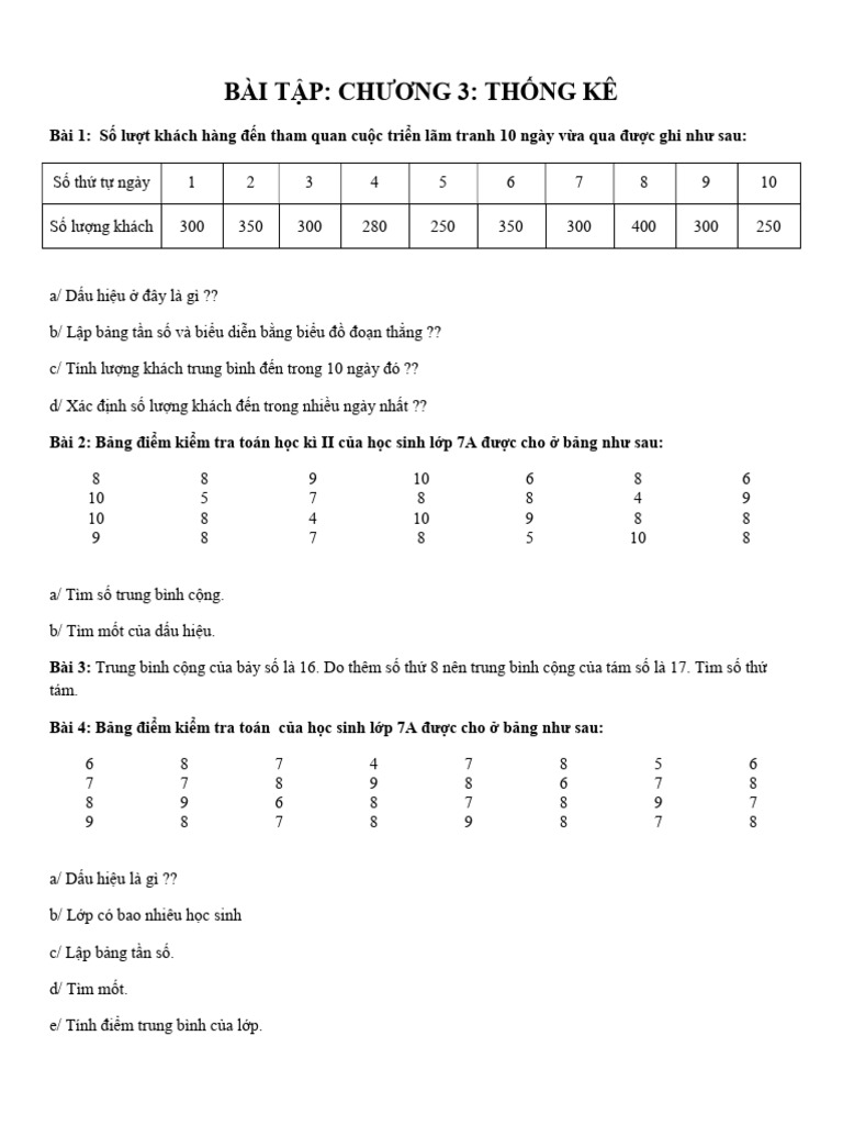 Tong Hop Bai Tap Chuong III Mon Toan Lop 7 | PDF