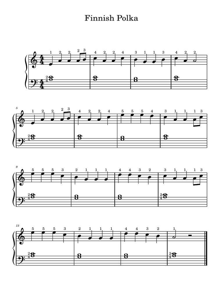Levan Polkka Eino Kettunen Finnish Polka - Easy Version | PDF