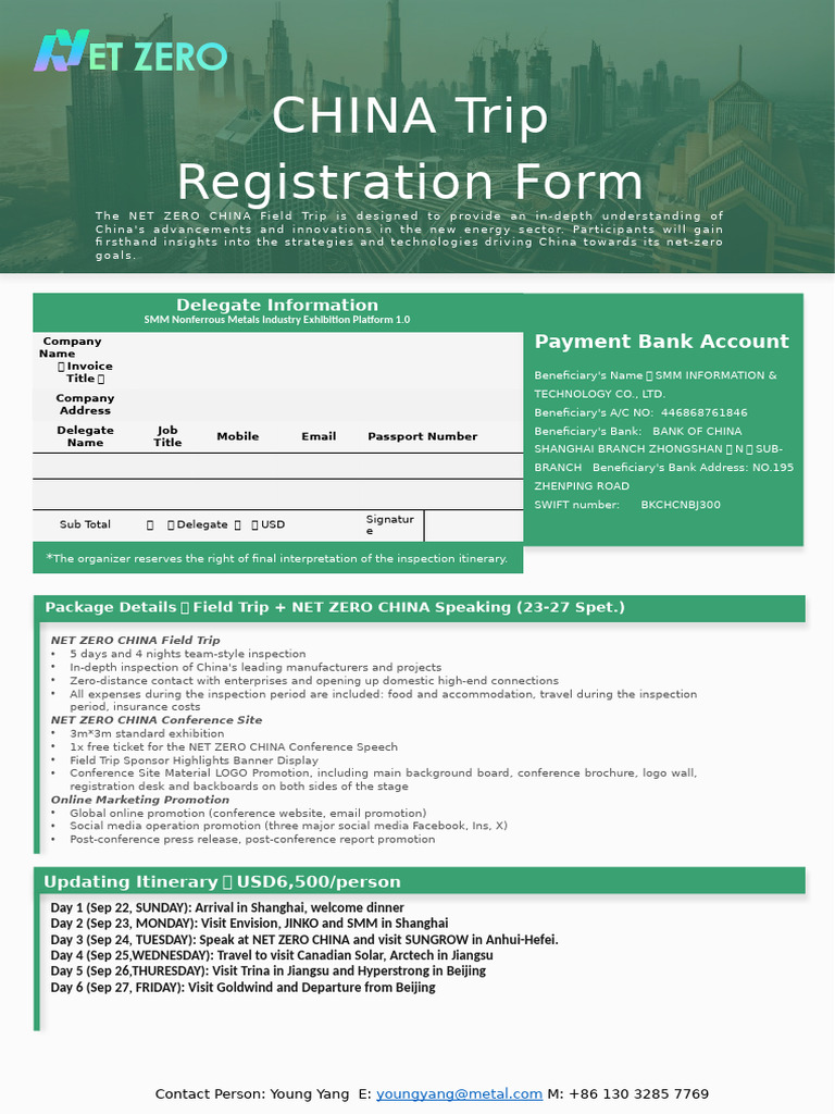 NET ZERO CHINA Registration | PDF