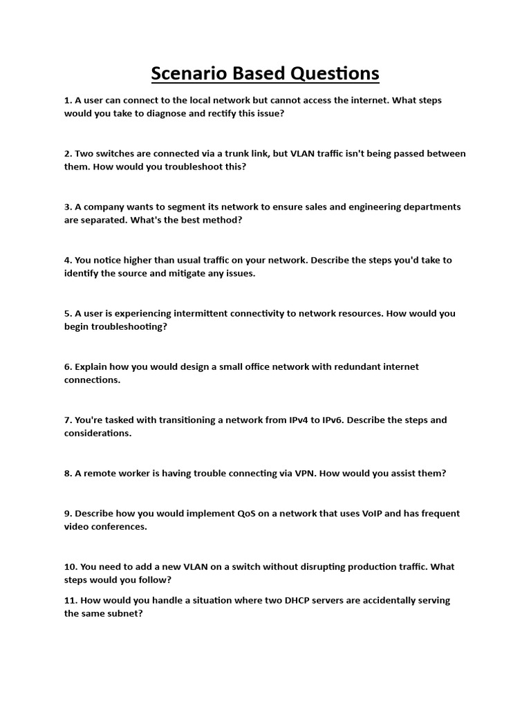 Scenario Based Questions | PDF