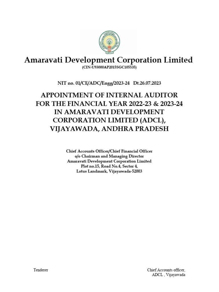 Amaravati Development Corporation Limited 182023123646970 | PDF