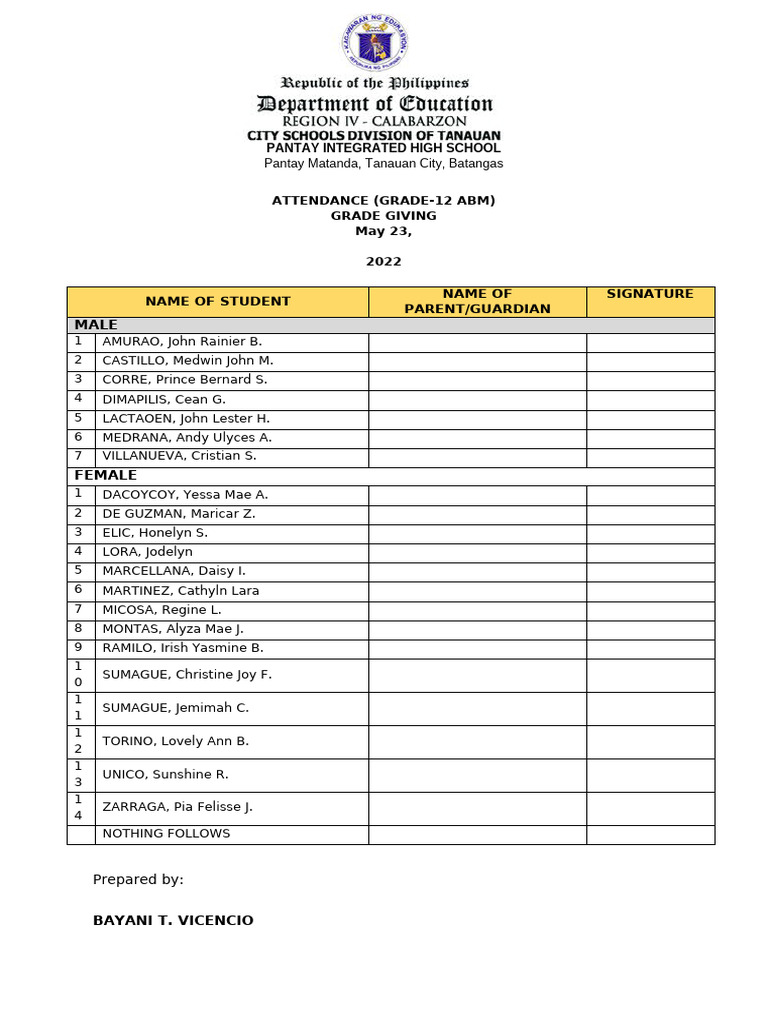 ATTENDANCE Distribution and Retrieval ABM-12 | PDF