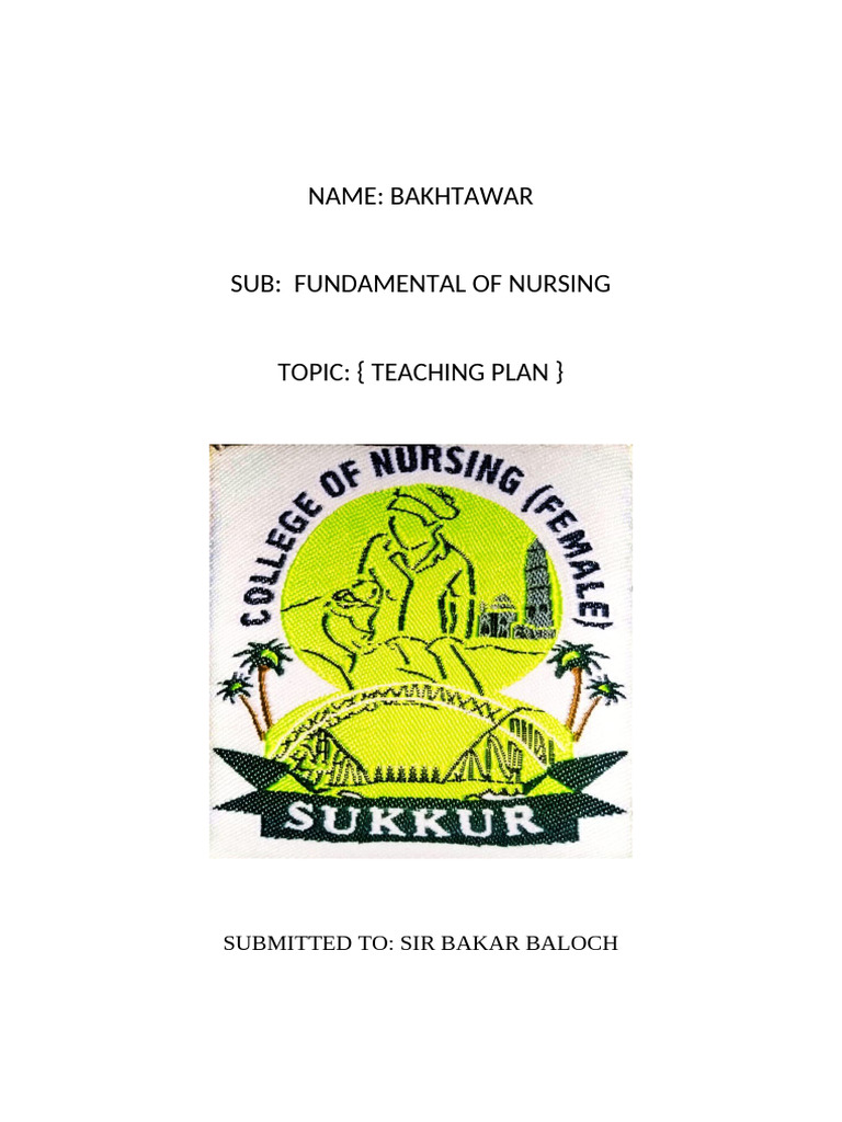 Teaching Plan Assignment (Fon) - 1 | PDF | Tuberculosis | Infection