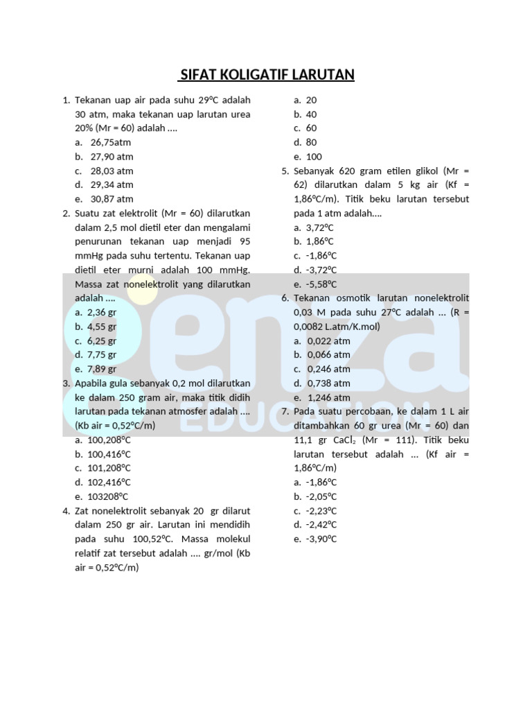 Sifat Koligatif Larutan | PDF