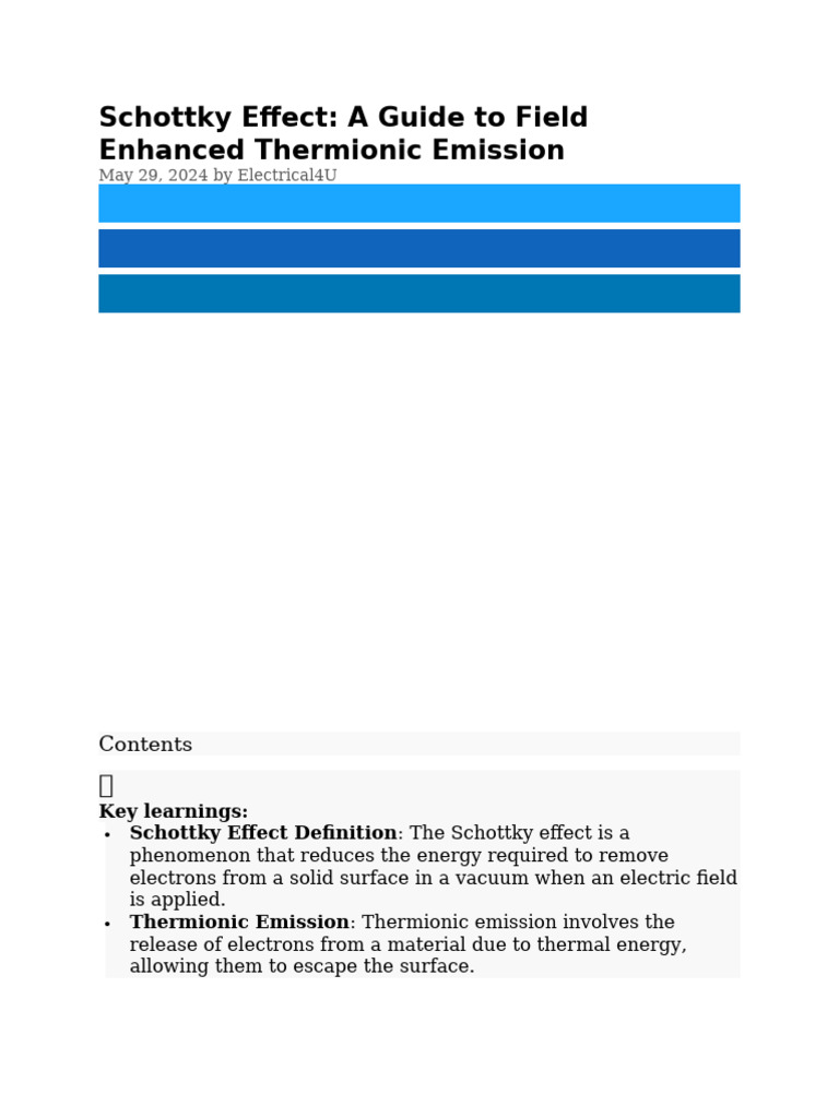 Schottky Effect | PDF