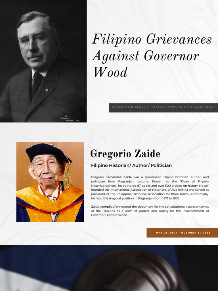 Filipino Grievances Against Governor Wood | PDF
