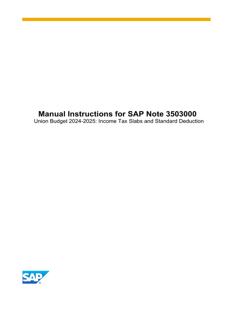 Manual Instructions for SAP Note 3503000 | PDF
