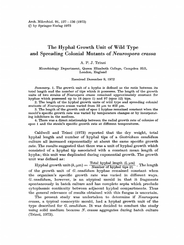 1973-Trinci, A.P.J.-The Hyphal Growth Unit of Wild Type and Spreading ...