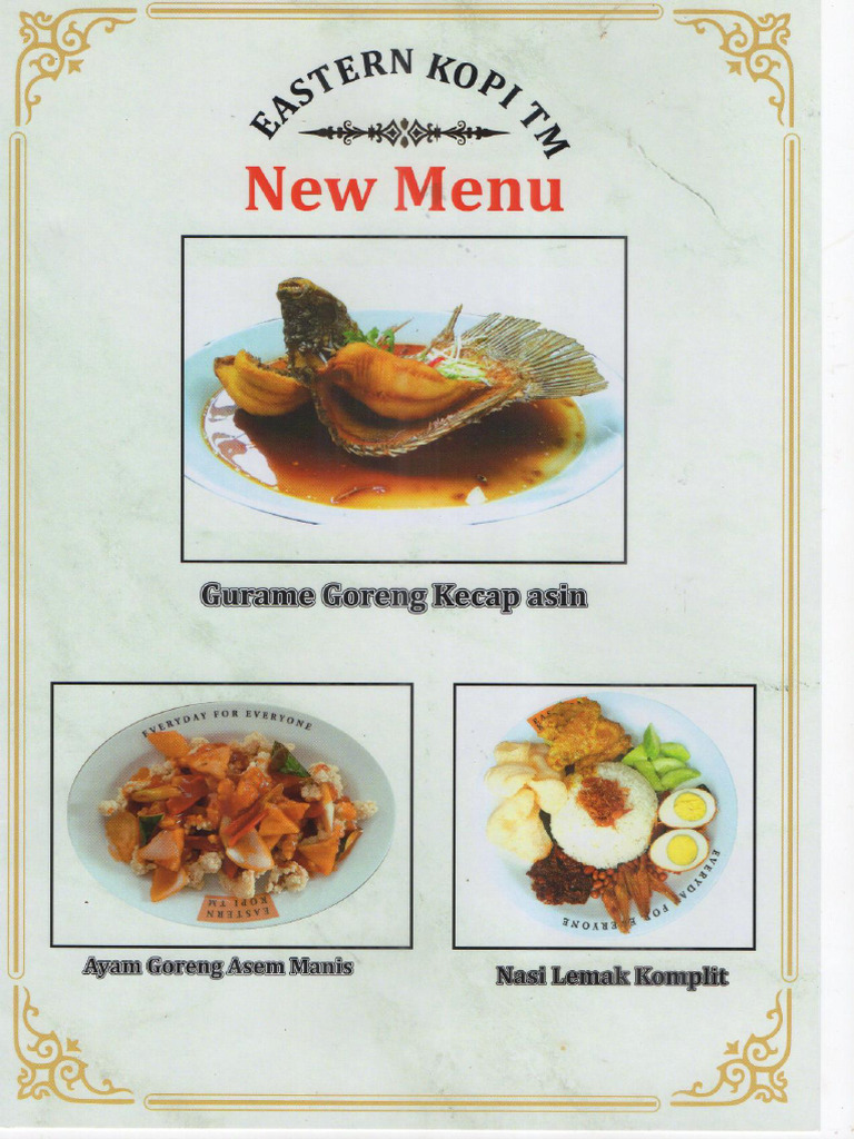 Buku Menu Eastern Kopi Tm-1 | PDF