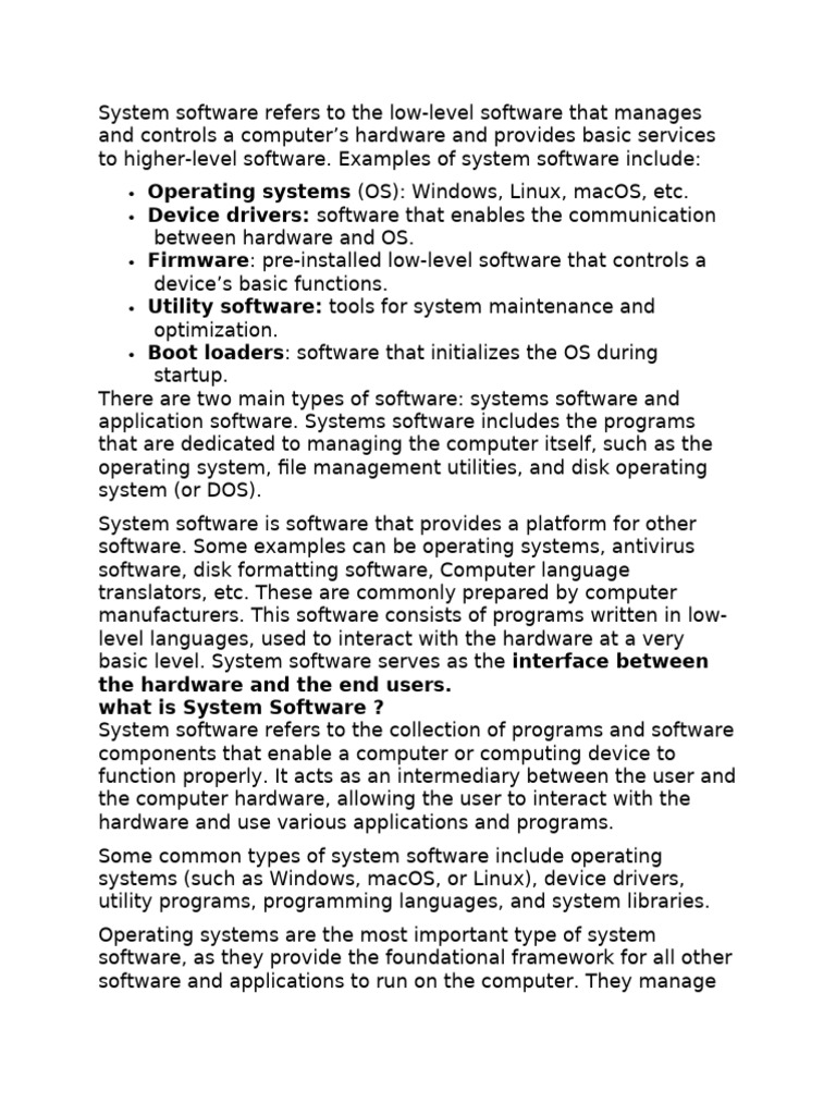 System Software | PDF System Software | PDF