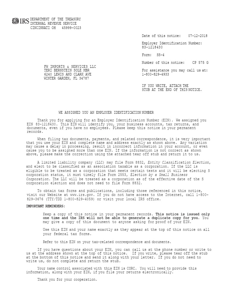 Ein-Fw Imports & Services LLC | PDF