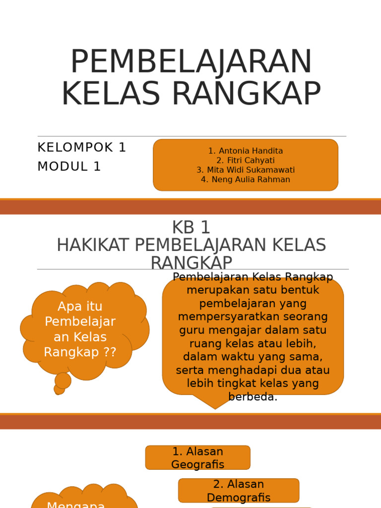 Pembelajaran Kelas Rangkap (Kelompok 1 Modul 1) | PDF