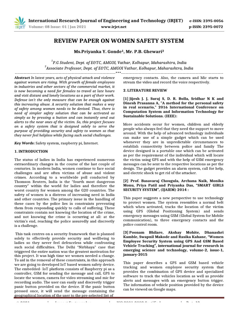 Paper On Women Safety | PDF