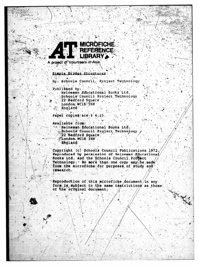 Simple Bridge Structures 1972 | PDF