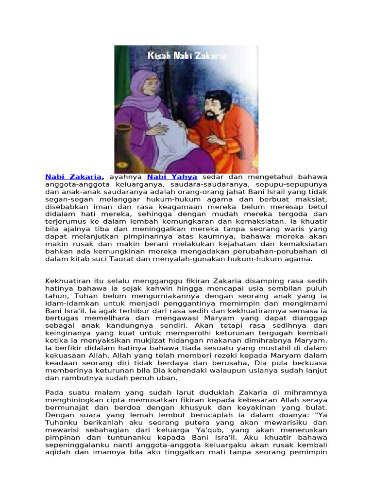 Nabi Zakaria & Yahya | PDF