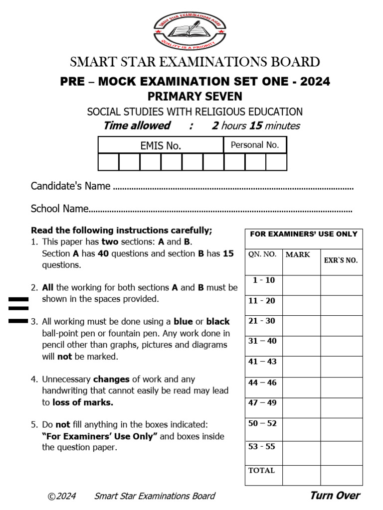 p.7 SST Sseb Pre-Mock Set I | PDF
