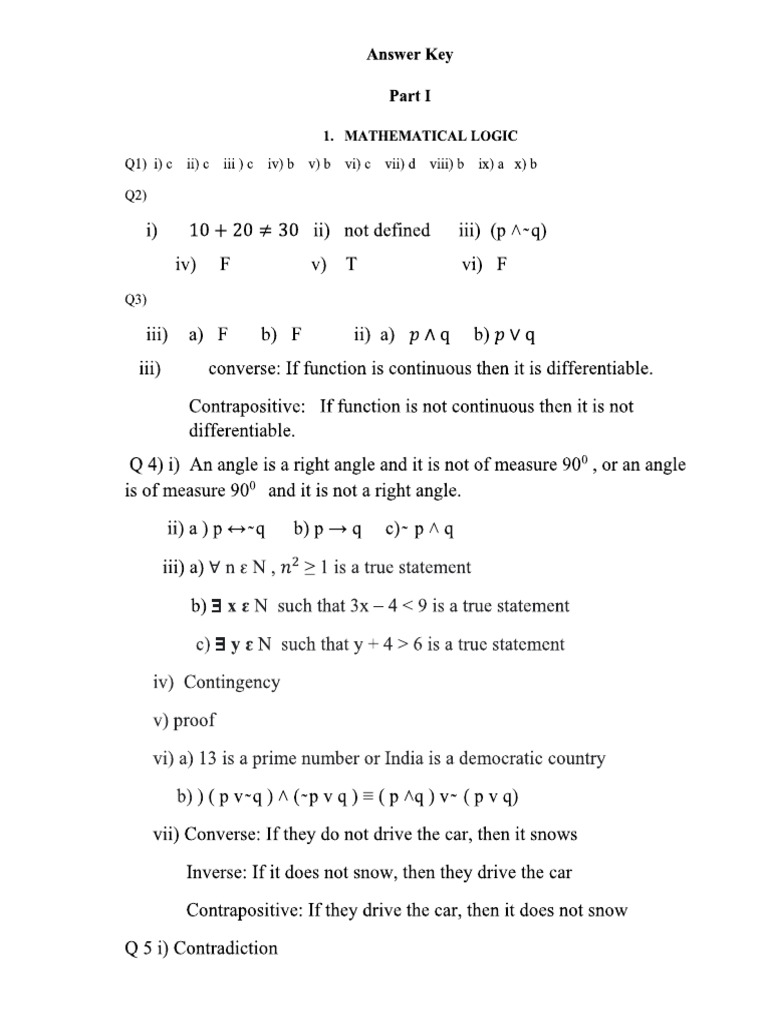 1.mathematical Logic Answer Bank | PDF