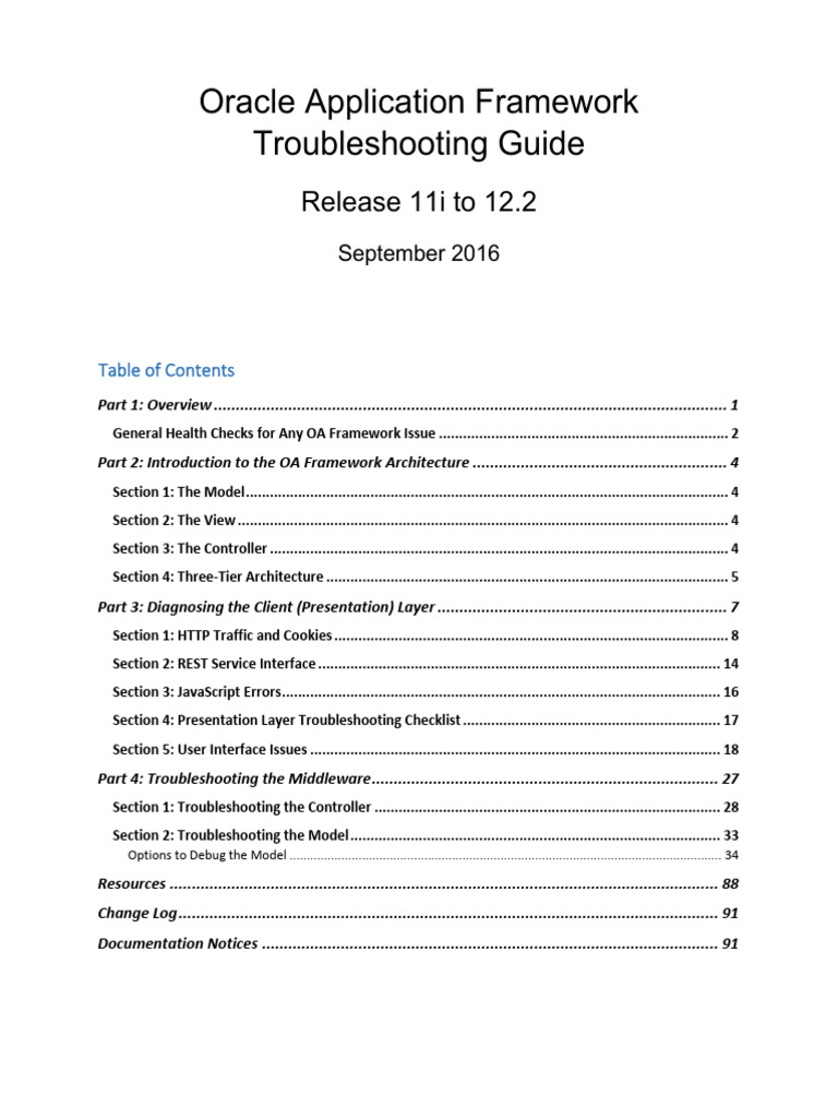 OAF Troubleshooting Guide | PDF