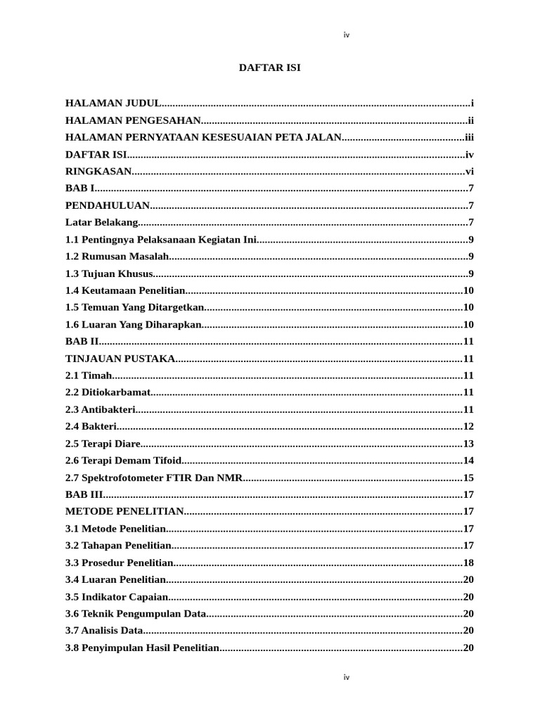 Daftar Isi Laporan Awal | PDF