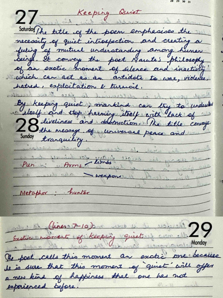 Keeping Quiet Notes | PDF