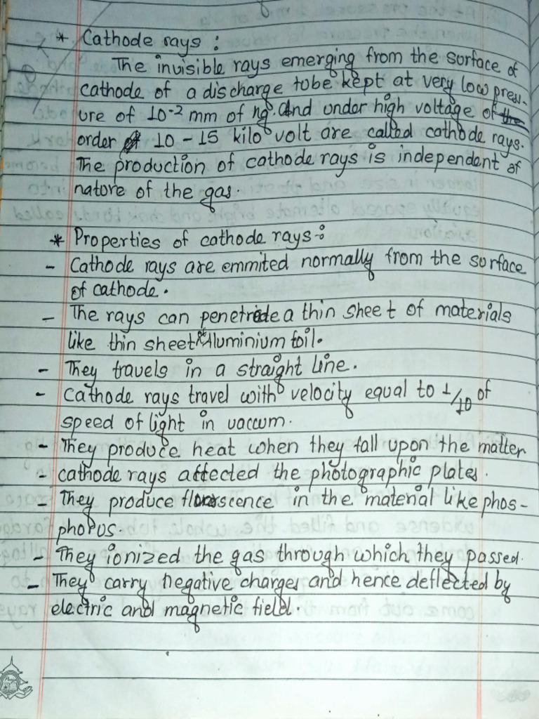 Cathode Rays & Its Properties | PDF