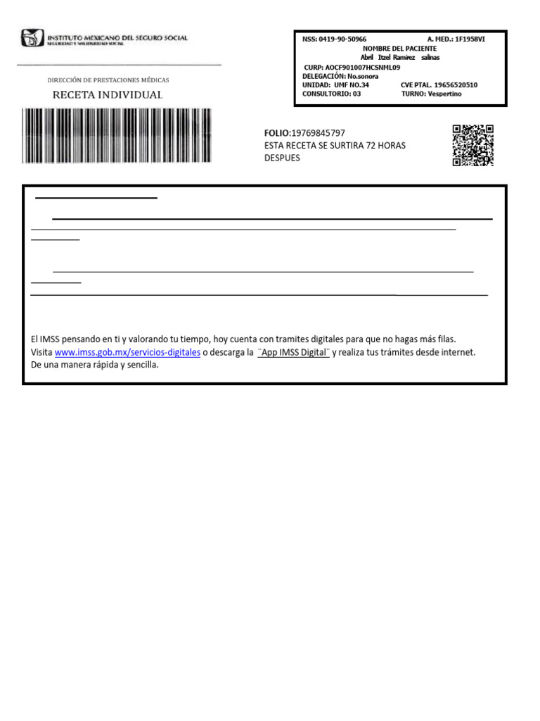 Receta Del Imss | PDF