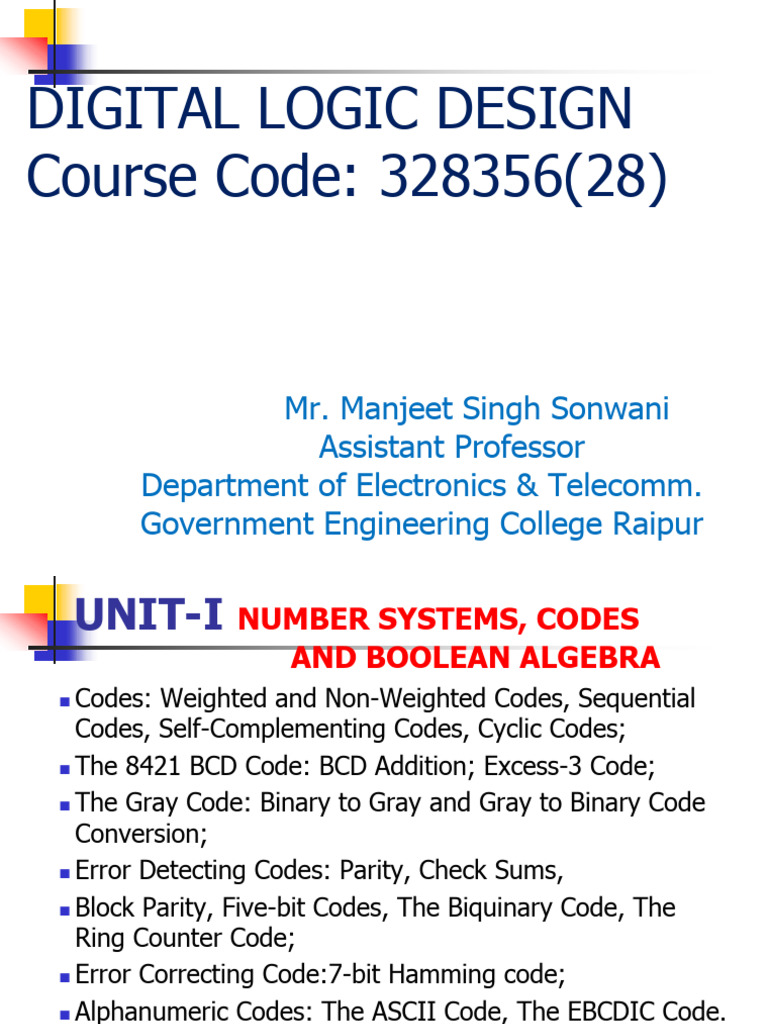 DLD U-1.3 Codes For Decimal Numbers | PDF | Binary Coded Decimal | Code