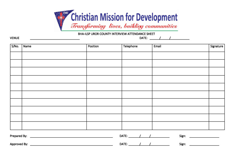 Interview Attendance Sheet | PDF