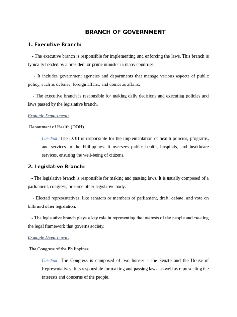Branch of Government | PDF