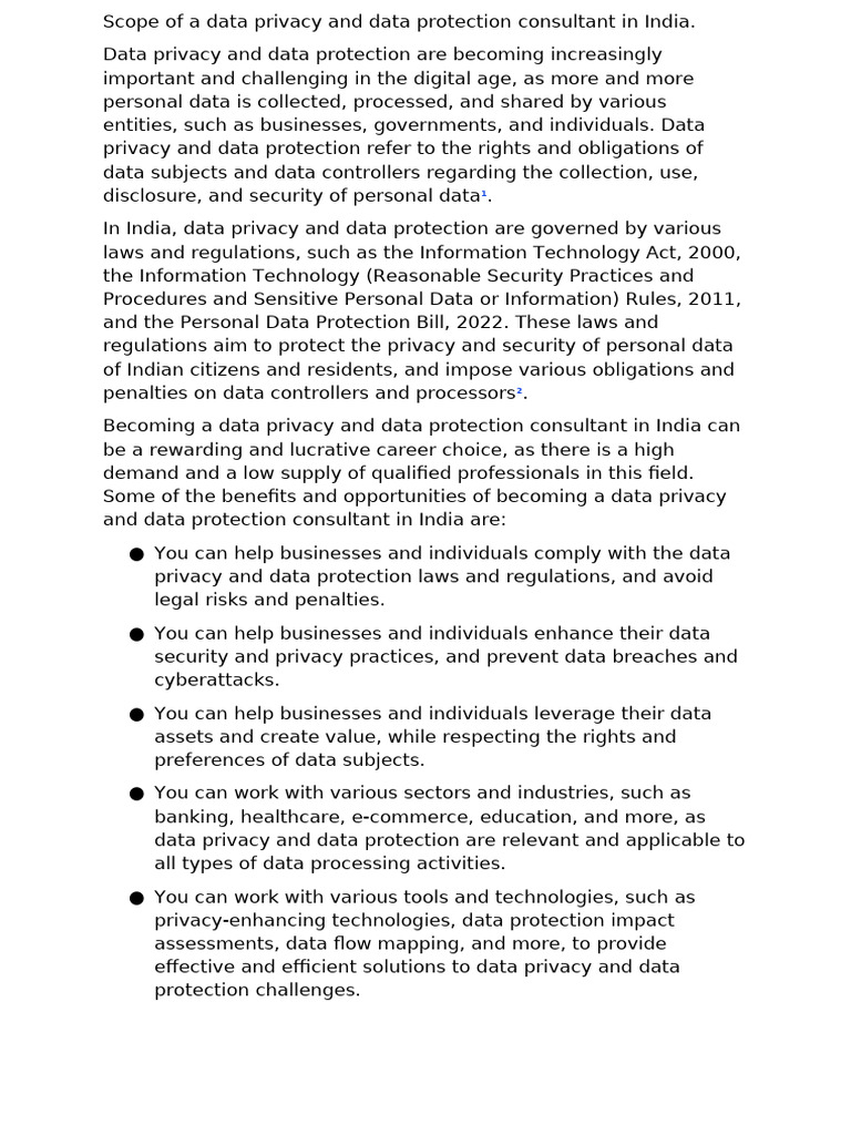 Scope of A Data Privacy and Data Protection | PDF