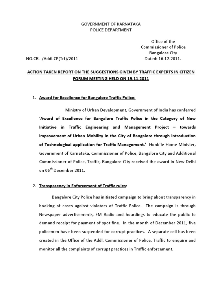 Action Taken Report on 2nd TAC Meeting | Speed Limit | Traffic | Free ...