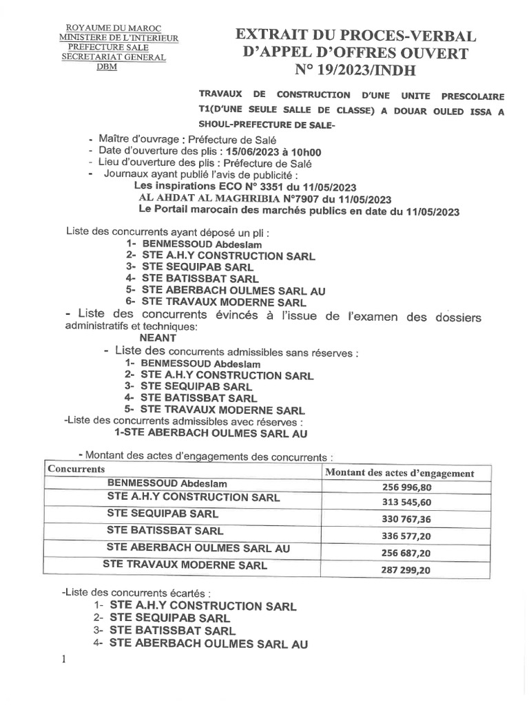 Extrait de PV 2 | PDF