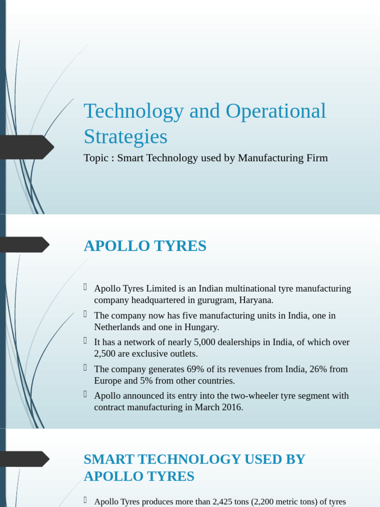 Technology and Operational Strategies | PDF