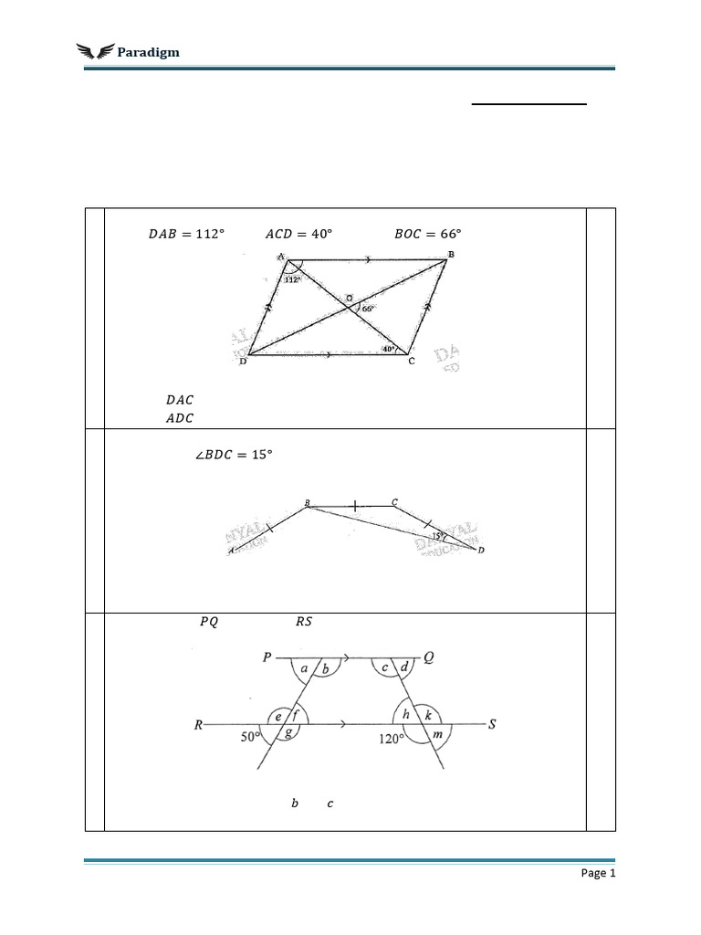 Sec 1 Paradigm Math Polygons Geometrical Constructions | PDF