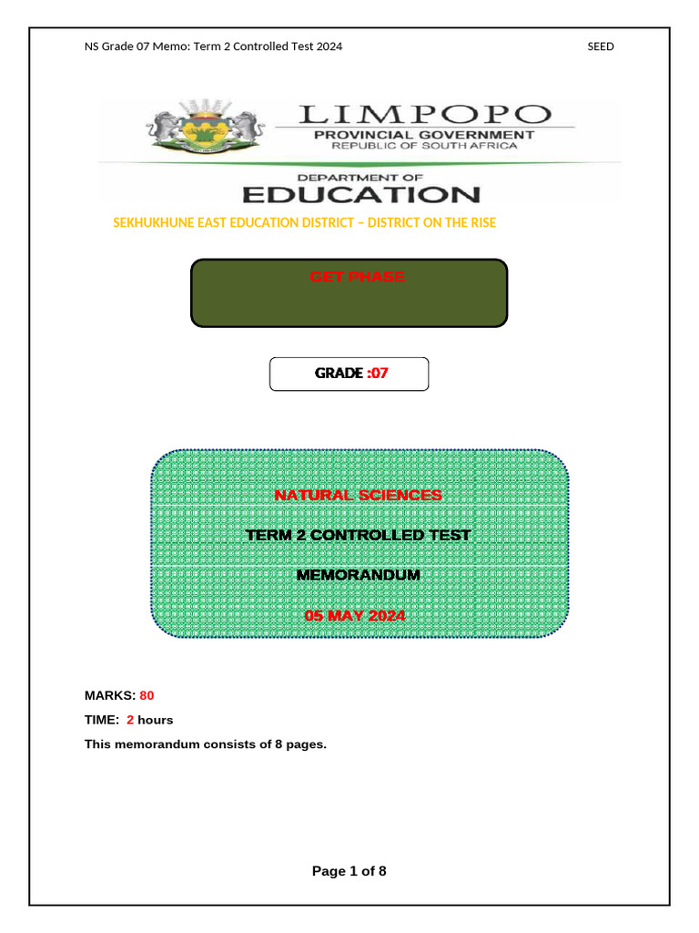 (05 June 2024) Memo Ns GR 07 Term 2 Ske | PDF